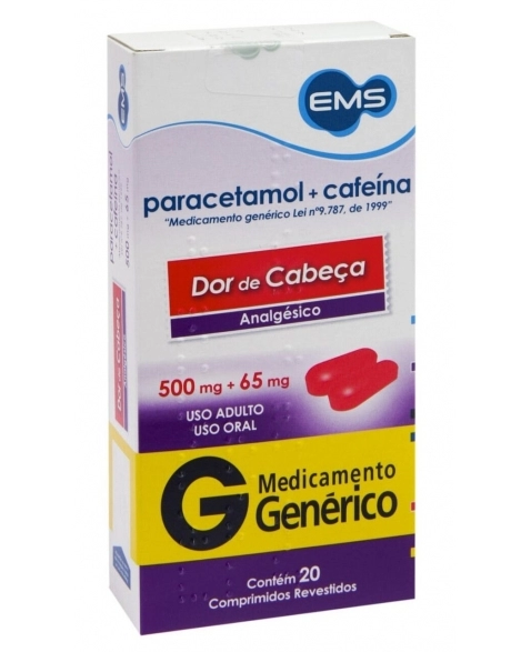 PARACETAMOL+CAFEINA 500+65MG C/20 COMP